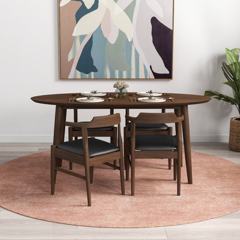 Wade Logan® Ayberk 5 - Piece Walnut Dining Set | Wayfair